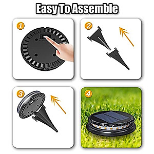 Forfire Solar Ground Lights Outdoor Garden IP65 Waterproof 17 LED Disk Lights Decorative Landscape Lighting for Yard Pathways Patio Lawn Walkway ( 1Pack Warm White )