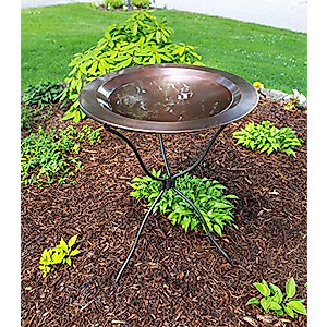 Achla Designs 24-in Round Classic Copper Birdbath Bowl, Brass