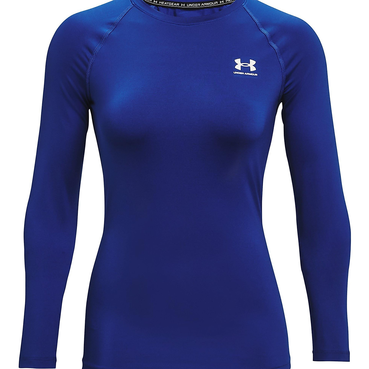 Under Armour Women's HeatGear Compression Long-Sleeve T-Shirt, Royal (400)/White, Medium