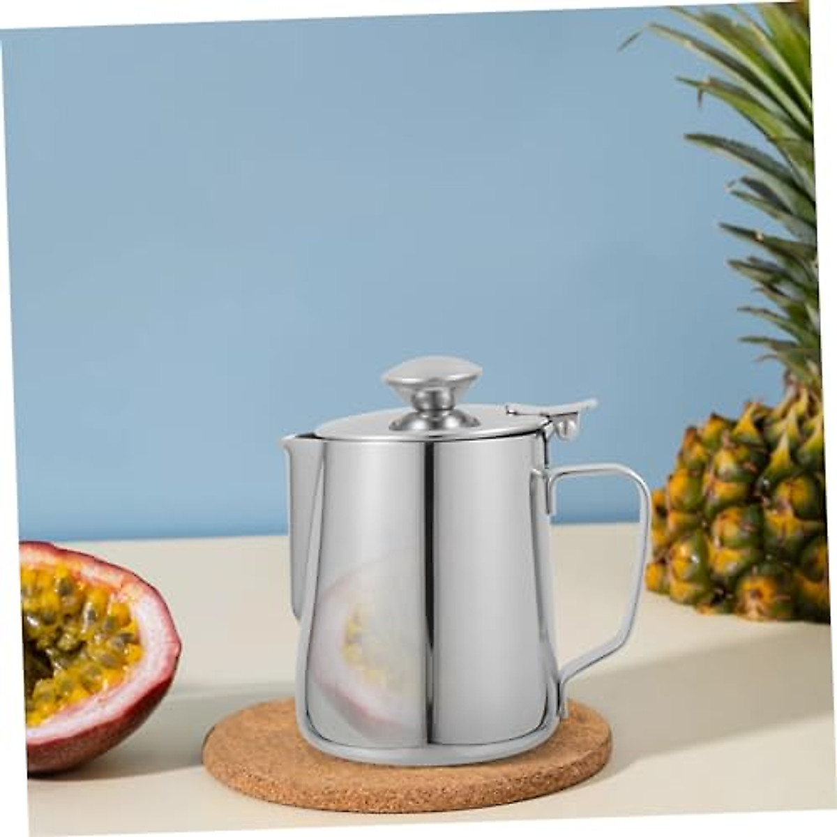 CRILSTYLEO 1 PC 350 Stainless Steel Cup Espresso Ground Coffee Milk Frothing Holder Steaming Pitcher Cappuccino Machine Tea Creamer Frothing Cup Pouring Jug Kettle Storage Container Silver