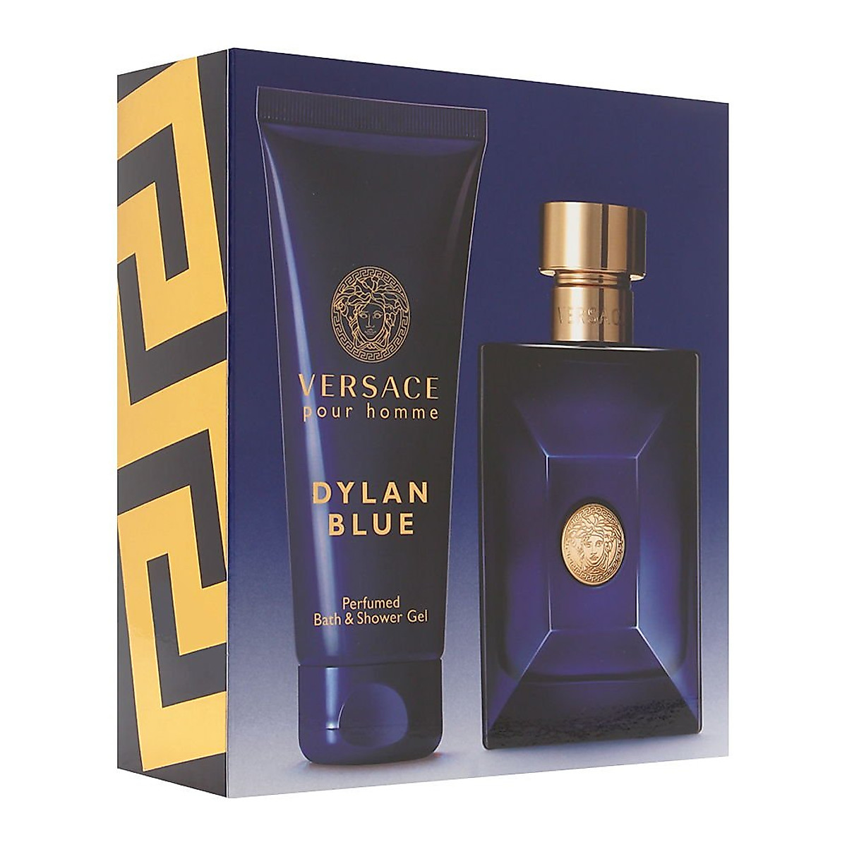 Versace Dylan Blue 2 Piece Gift Set For Men (3.4 Eau Di Toilette Spray/3.4 Eau Di Perfume Spray Bath & Shower Gel)