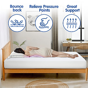 Queen Mattress, 6 Inch Gel Memory Foam Mattress for Cool Sleep & Pressure Relief, Medium Firm RV Daybed Mattress for Kid Adults, Bed-in-a-Box, CertiPUR-US Certified