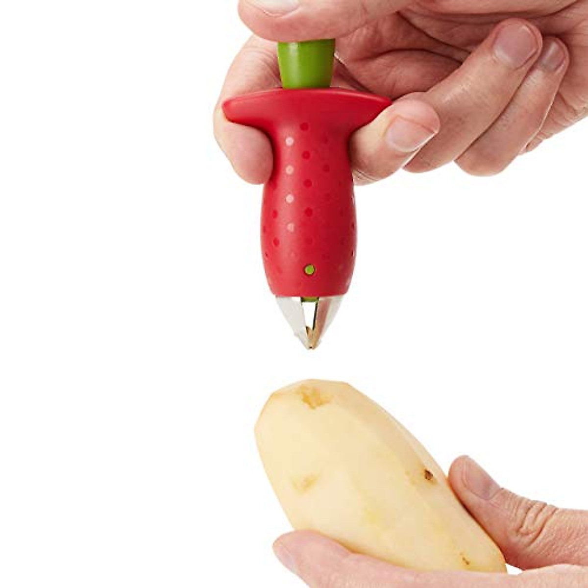 Chef'n Original Stem Gem Strawberry Huller, Red/Green -