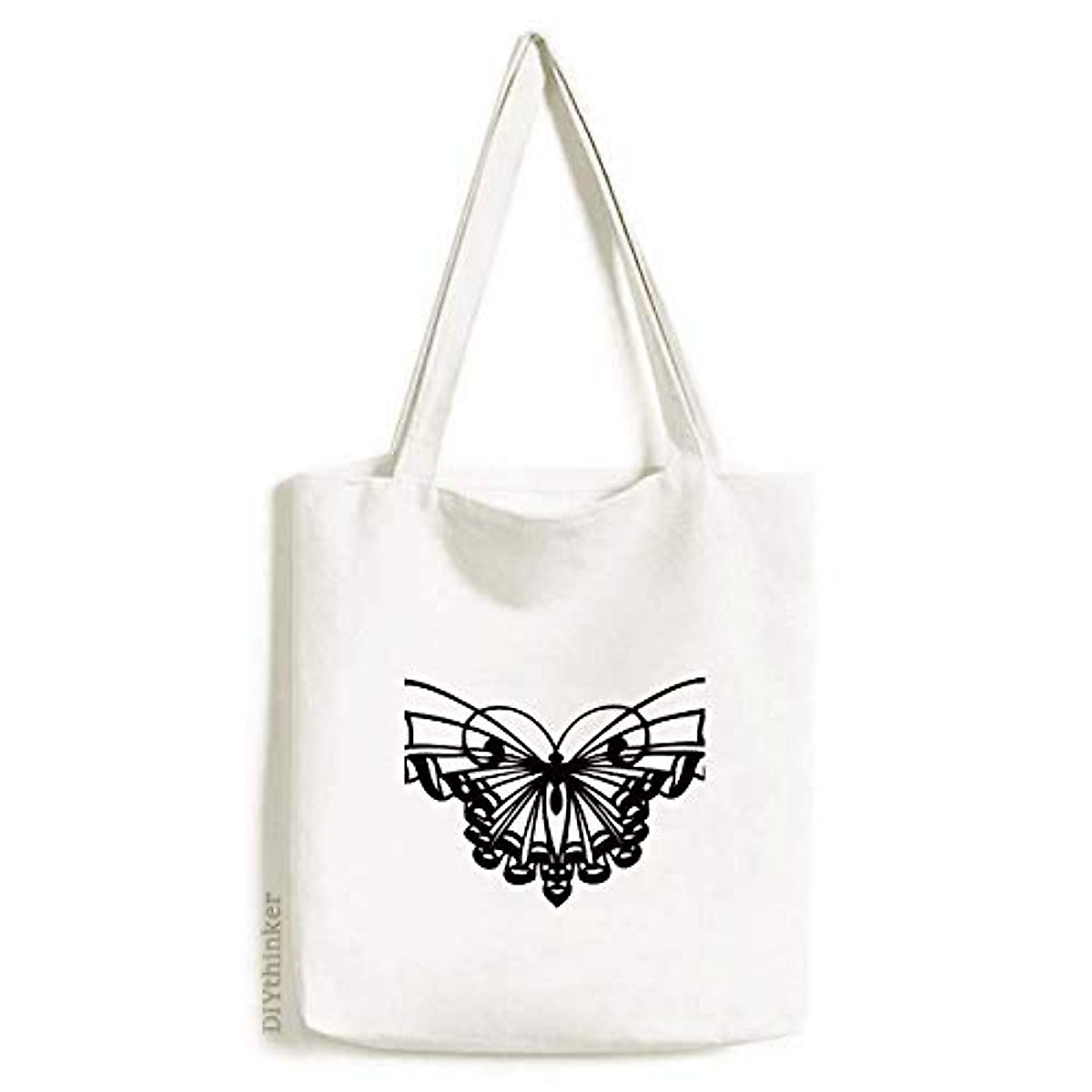 Butterfly with Ruffle Wing Tote Canvas Bag Shopping Satchel Casual Handbag