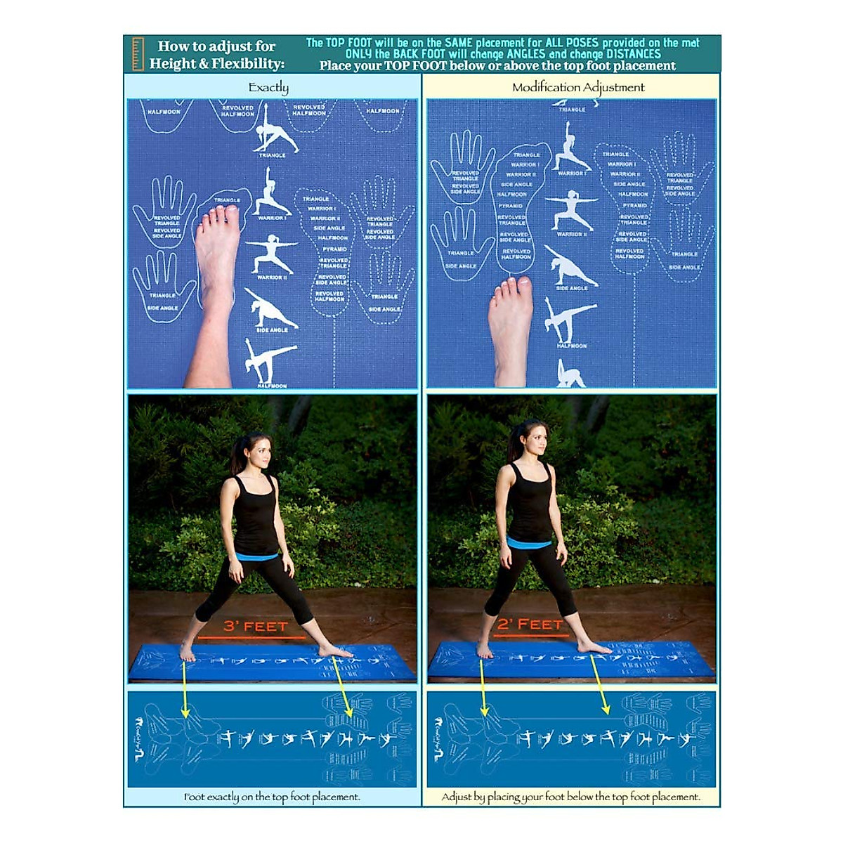 Instructional Yoga Mat/Educational Yoga Mat (Best Yoga Mat for Beginners Extra Thick Extra Long Learn Yoga or Better Your Alignment Works As a Kids Yoga Mat As Well As an Adult Yoga Mat)