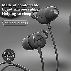 yi-shaney 2 Pack Wired Sleep in Ear Earbuds Headphone, Soft Lightweight Silicone Noise Cancelling Earphones with 3.5mm Audio Devices for Side Sleeper, Snoring, Air Travel & Relaxation (Black)
