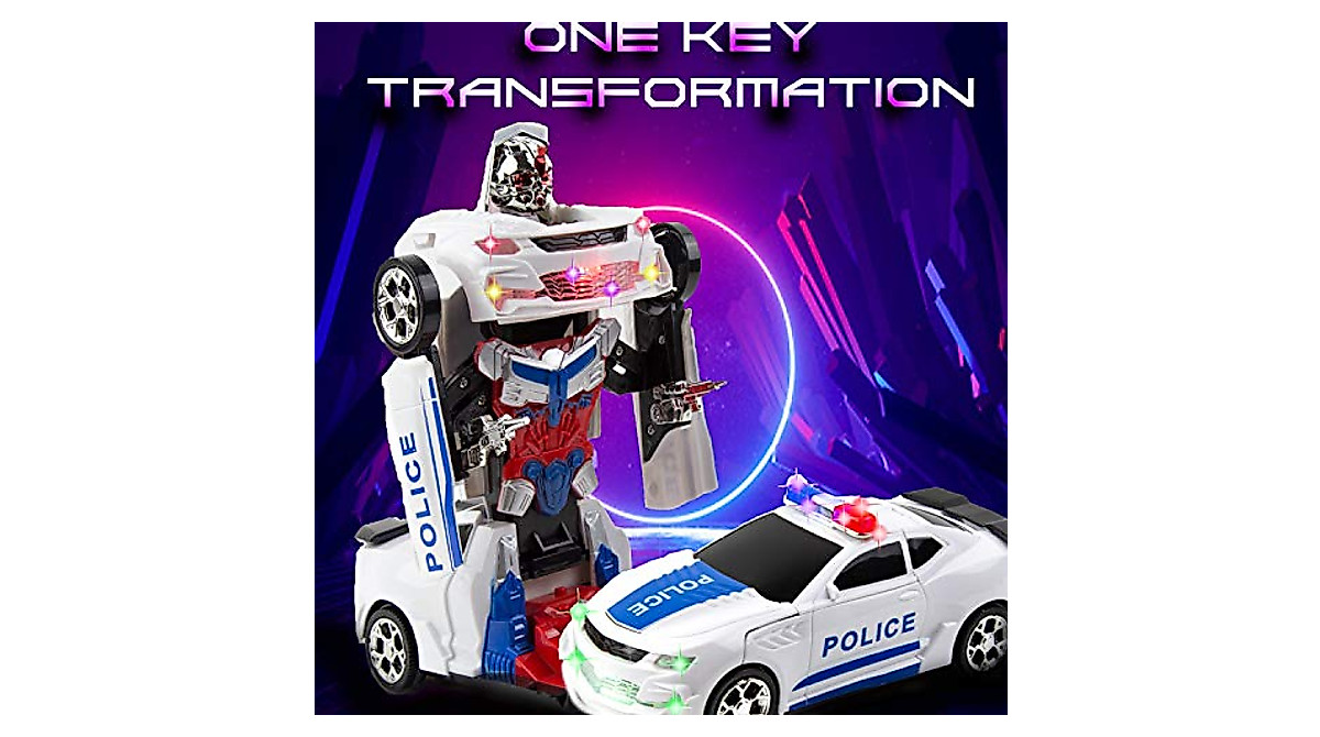Transforming Robot Police Car Toy for Kids