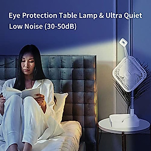 Comix Portable Pedestal Fan, Folding Desk Fan with Adjustable Height, 7200mah Rechargeable Battery Powered Fan for Personal Bedroom Office Outdoor Camping Fishing