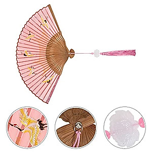 RAZZUM Retro Style Silk Fan Folderable Fan Chinese Style Fan Wall Decoration Costume Collocation Large Wall Decor Fan