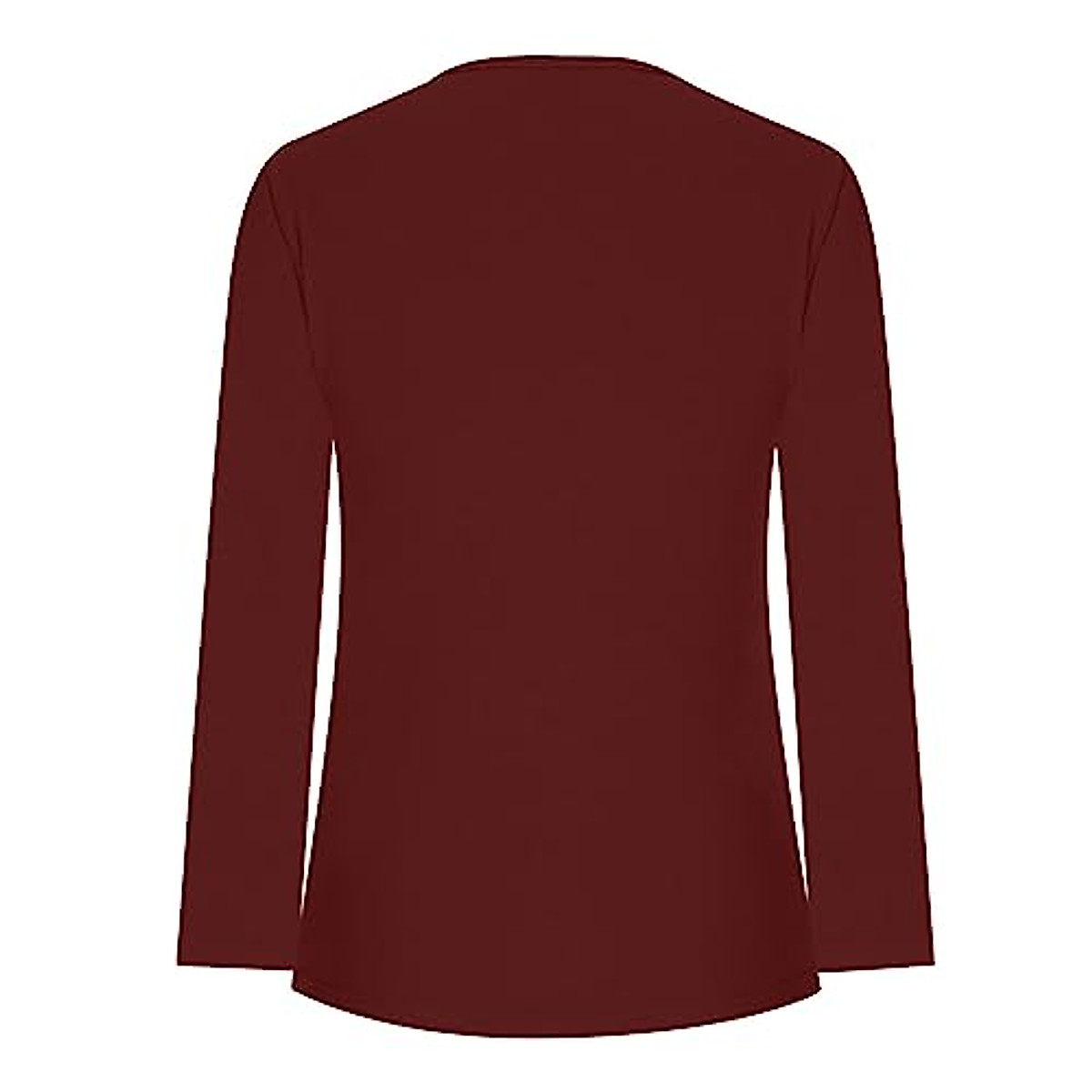 Deal of The Day Prime Today Womens Workout Tops Solid Color v Neck Long Sleeve Button Blouses Empire Waist Ruched Slim Fit Tunics Trendy 2023 Wine S