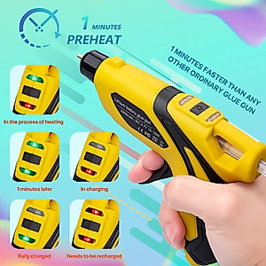 Cordless Fast Preheating Hot Glue Gun Kit with 30PCS Glue Sticks (7mmx150mm), USB Rechargeable & Smart Power-Off Cordless Hot Melt Glue Gun for Quick Repairs, DIY & Xmas