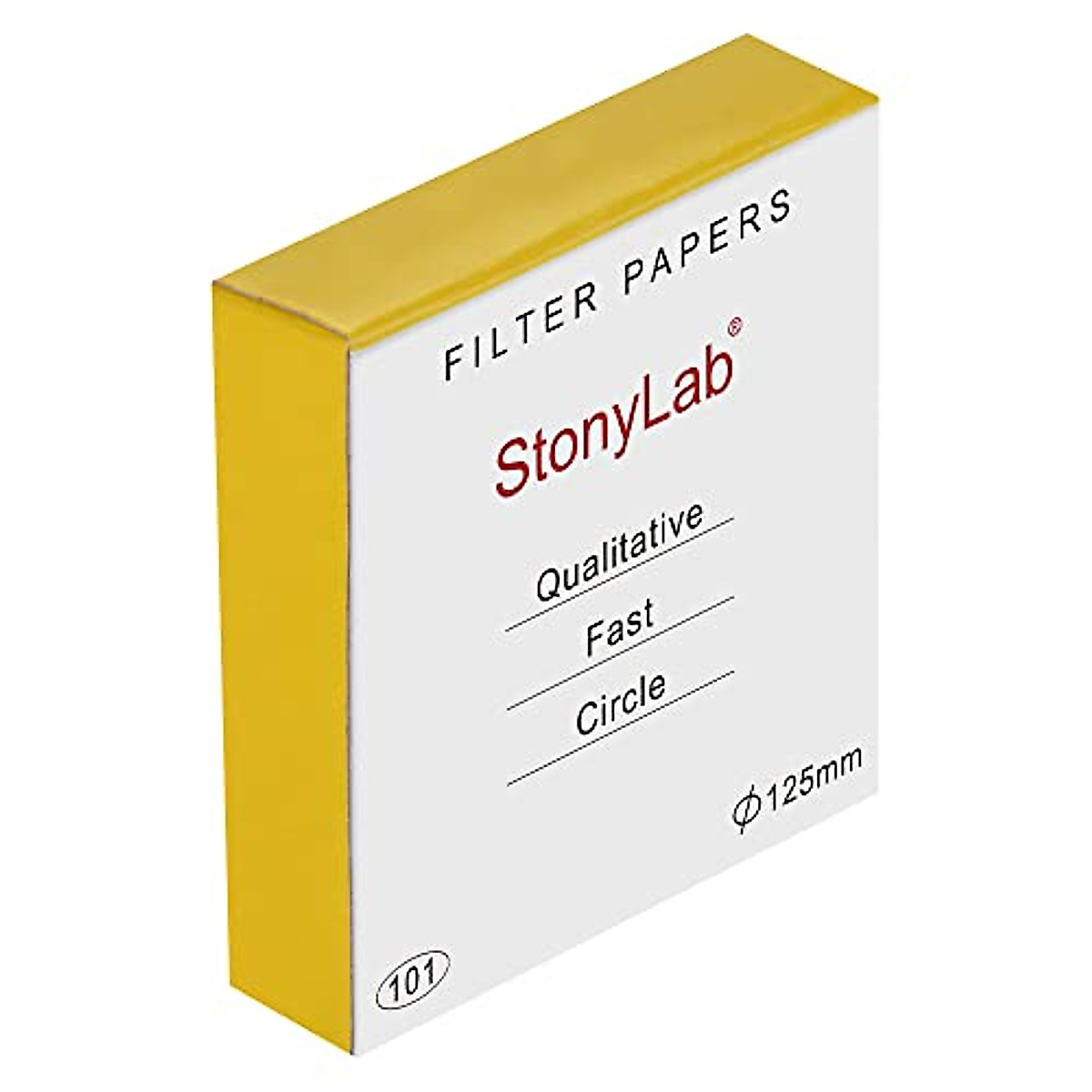 stonylab Qualitative Filter Paper, 125 mm Diameter Fast Speed Cellulose Filter Paper Circles, 25 Microns Particle Retention, 100 Packs