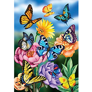 Butterflies In The Garden Spring Garden Flag Floral Butterfly 12.5" x 18" Briarwood Lane