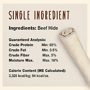 Cadet Premium Grade Beef Hide for Dogs, Long Lasting Rawhide Retriever Rolls, Single Ingredient Dog Chews, Beef Hide Flavor, 10 Inch (4 Count)
