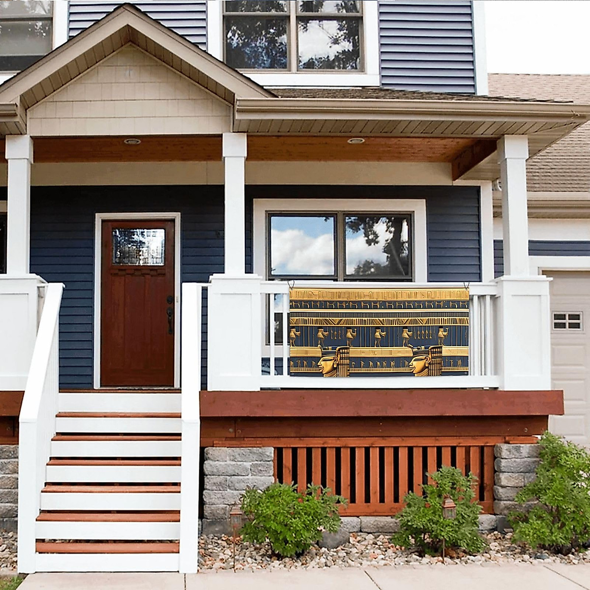 Egyptian Pharaonic Frescoes Printed Banners Personalized Party Banner Photo Text Background Banner Wall Banner for Halloween Party Home Decorations or Backdrops