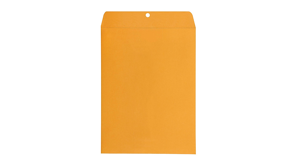 Secure 9x12 Kraft Clasp Envelopes - Gummed, 100 Pack