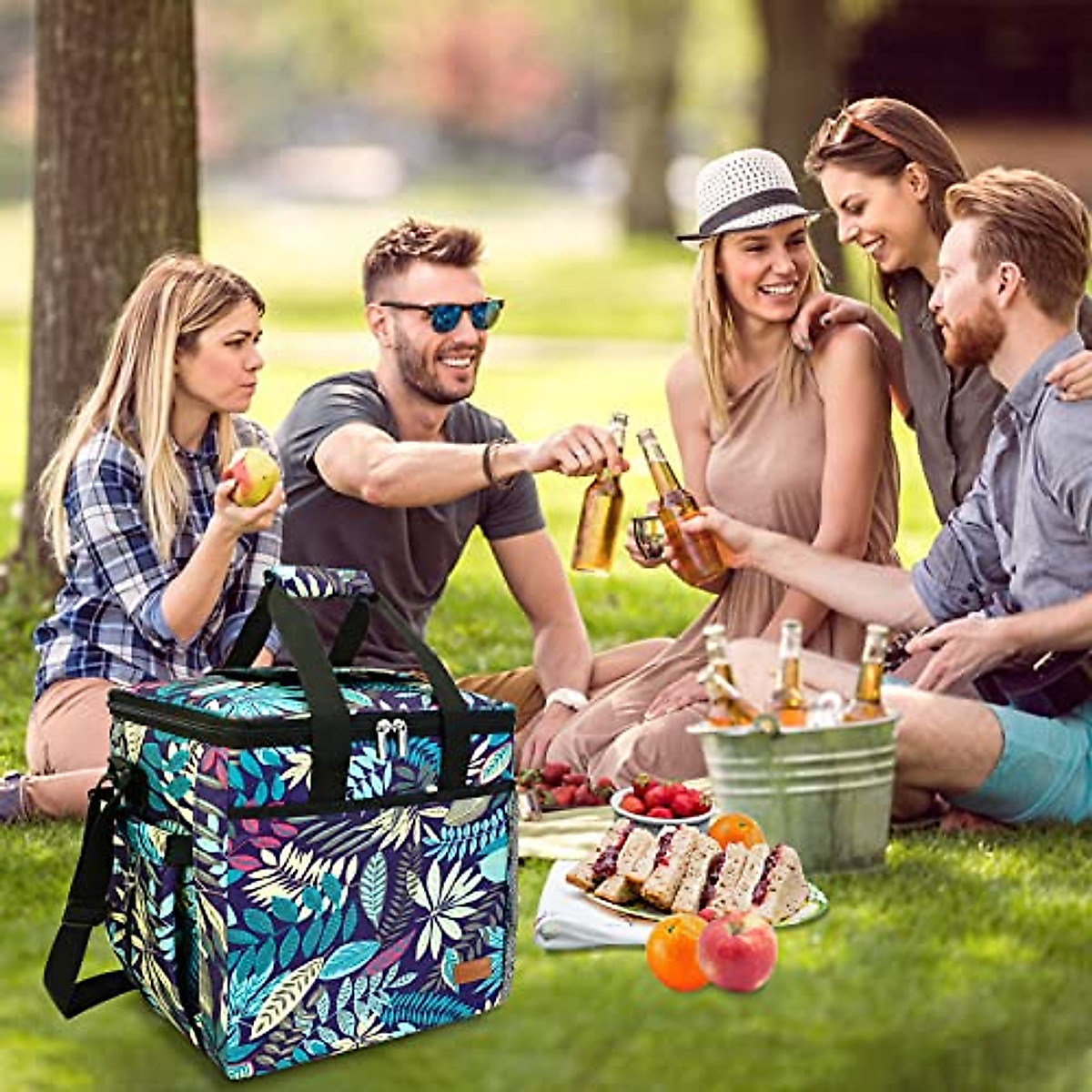 Extra Large Collapsible Soft Cooler Bag,50 Cans Insulated Lunch Bag,Beach Cooler, Ice Chest, Portable Travel Cooler for Work Camping Sports Picnic