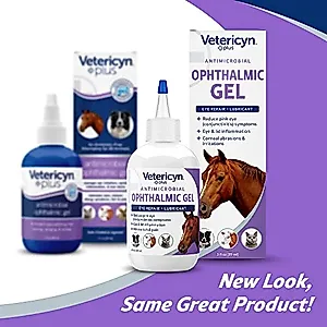 Vetericyn Plus Ophthalmic Eye Gel for Horses | Eye Ointment Alternative to Lubricate and Relieve Horse Eye Irritations, Safe for All Animals. 3 ounces