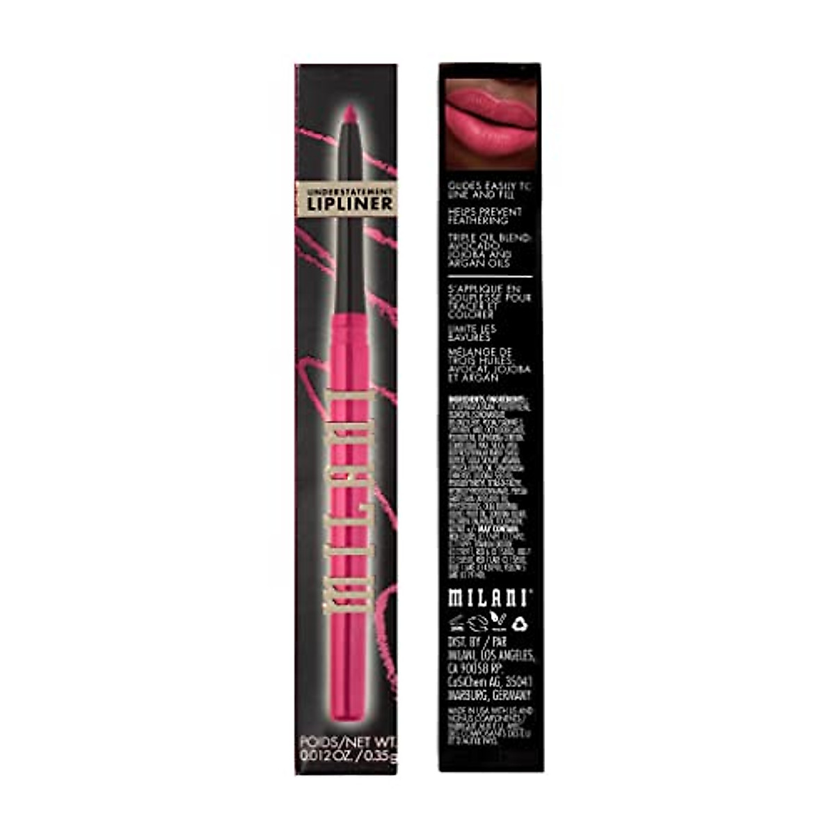 Milani Understatement Lipliner Pencil - Highly Pigmented Retractable Soft Lip Liner Pencil, Easy to Use Lip Makeup