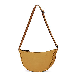 WESTBRONCO Crescent Bag Crossbody Bags for Women Trendy Small Nylon Fanny Pack Sling Hobo Bag Soft Casual, Brown