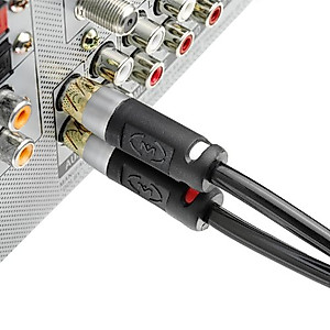 Mediabridge™ Ultra Series RCA Y-Adapter (8 Feet) - 1-Male to 2-Male for Digital Audio or Subwoofer - Dual Shielded with RCA to RCA Gold-Plated Connectors - Black - (Part# CYA-1M2M-8B)