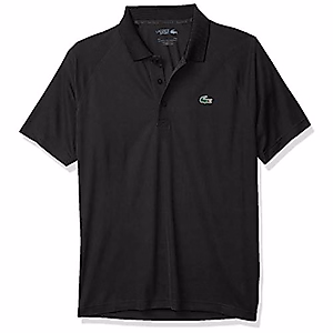 Lacoste Men's Sport Short Ultra Dry-Raglan Sleeve Polo, Black, X-Large