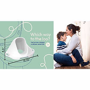 The Otter Topper | Urinal Adapter for Potty Training and Beyond, Easy-to-Clean, Made in USA, Age 2-7 Boys' Urinal Trainer with Sleek Design to Keep Kids' Bathroom Clean from Loo La La