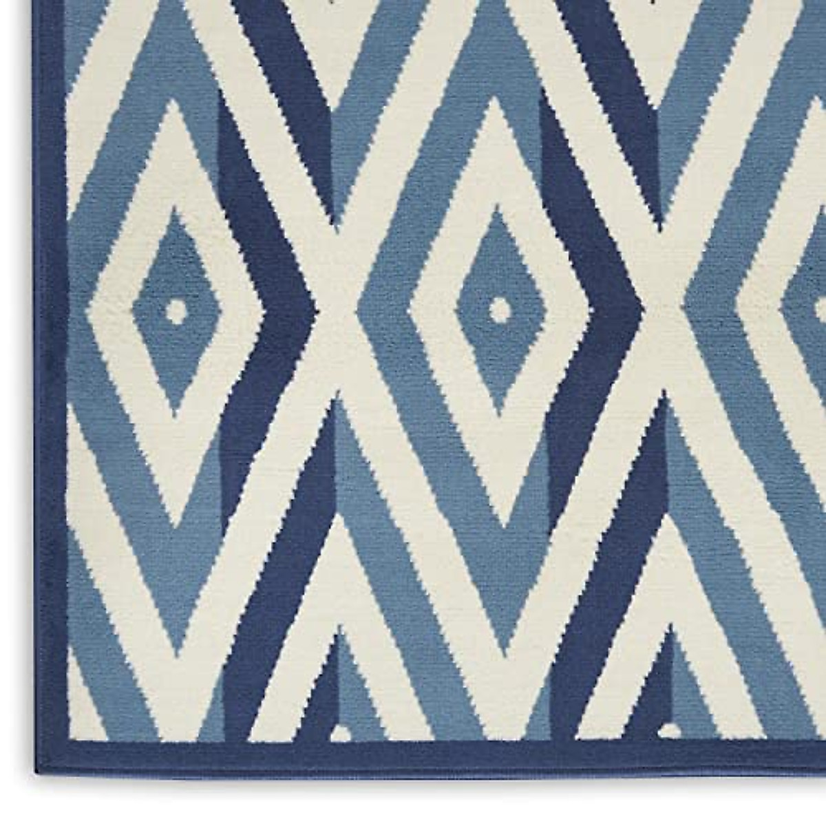Nourison Grafix Mid-century White/Blue 5'3" x 7'3" Area -Rug, Easy -Cleaning, Non Shedding, Bed Room, Living Room, Dining Room, Kitchen (5x7)