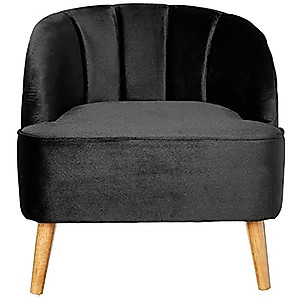 Christopher Knight Home Amaia Modern Velvet Club Chair, Black / Walnut