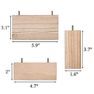 Mogoko Polished Natural Wood Bird Perches Pet Parrot Bird Cage Perches Square Wooden Stand Platform Budgie Toys Cages Accessories for Parakeets