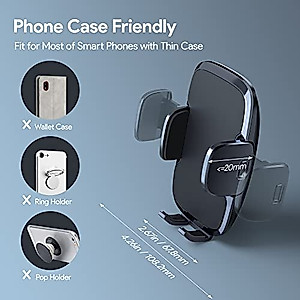 TICILFO Car Phone Holder Mount [Flexible Gooseneck Long Arm] Phone Mount for Car Holder Dashboard Windshield [Washable Strong Suction Cup] Cell Phone Holder Car Mount (Black) (Black)