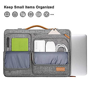 MOSISO 360 Protective Laptop Shoulder Bag, 15-15.6 inch Computer Bag Compatible with MacBook Pro 16, HP, Dell, Lenovo, Asus Notebook, Side Open Messenger Bag with 4 Zipper Pockets & Handle, Gray