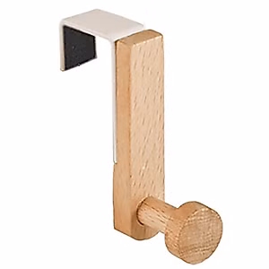 YIKANGHENG Steel and Wooden Hook, 3 Inch Long Heavy Duty Hook for Hanging Hat, Cloth, Bag, Towel, Widely Used on Wardrobe, Cupboard, Drawer (1 Pcs)
