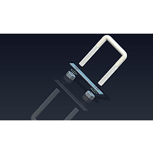 Aoje-Link Square U-Bolts 1.97"(50mm) Inner Width M8 Thread 304 Stainless Steel Silver with Plates Nuts Flat Washers for Car/RV/Trailer Bumper, 4Pcs