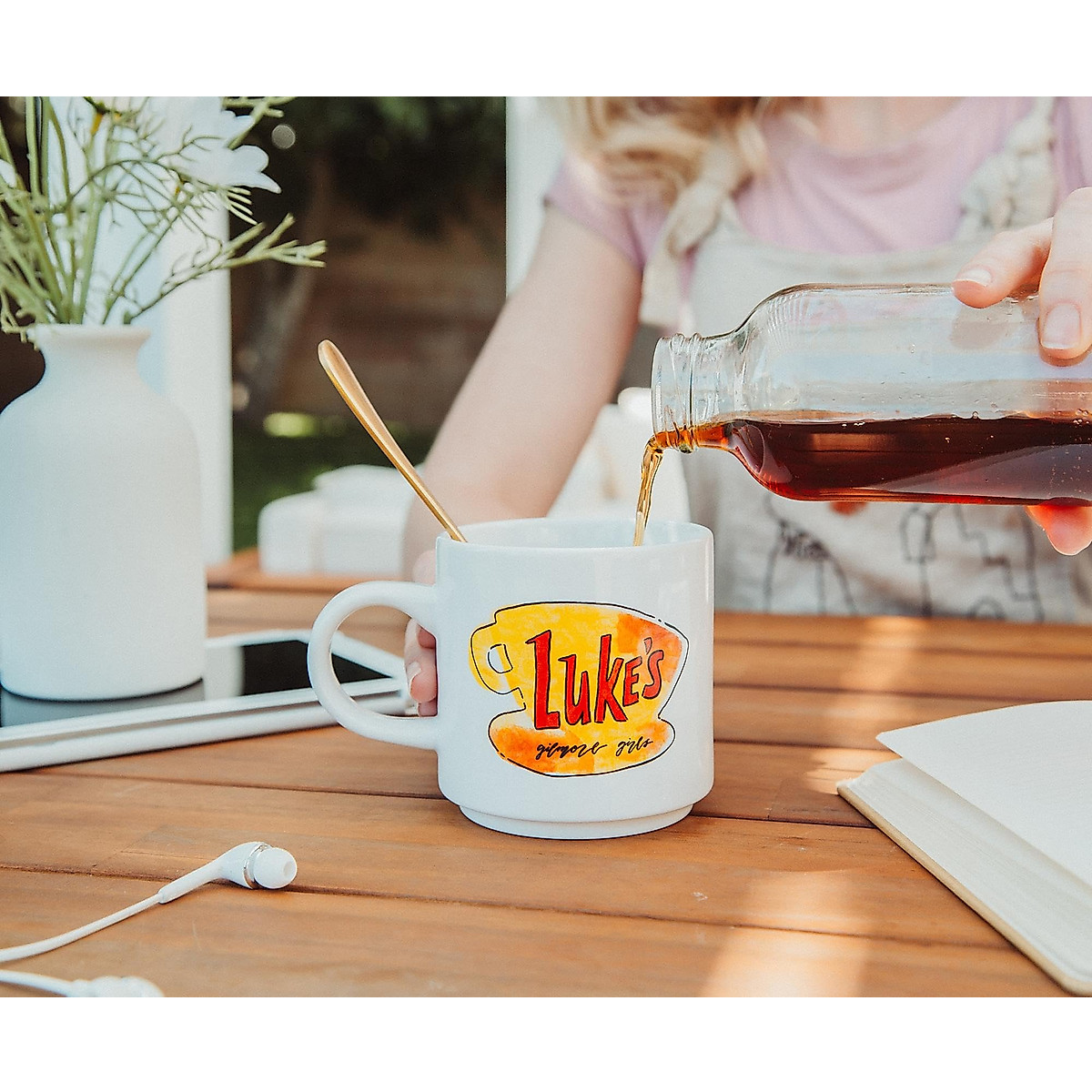 Gilmore Girls Luke's Diner Single Stackable Ceramic Mug | Coffee Cup For Espresso, Tea, Cocoa | Holds 13 Ounces