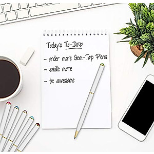 Fancy Pens for Women | Set of 12 Colorful Gem-Top Pens | Gift for Teachers, Girls, Women