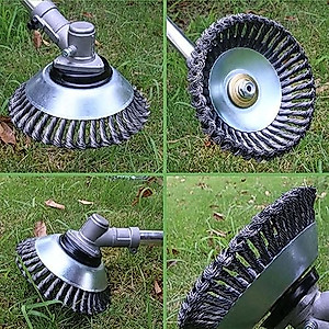 NYASAA Libiyi Razorsharp Trimmer Head, Unbreakable Sharp Wired Trimmer Head, Razor Sharp Steel Wire Rotary Weed Brush Cutter for String Gardening Lawnmower Moss Grass Rust Removal etc (6 inch)