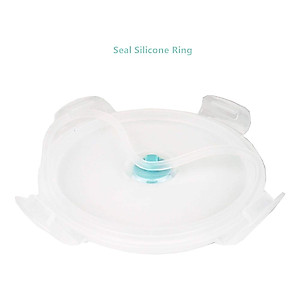 CARTINTS Blue Collapsible Bowls Silicone Food Storage Containers Silicone Camping Bowls with Airtight Lids, Microwave and Freezer Safe, Set of 4