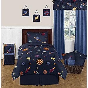 Sweet Jojo Designs Planet Saturn Rocket Ship Wall Hanging Accessories for Space Galaxy Bedding Set