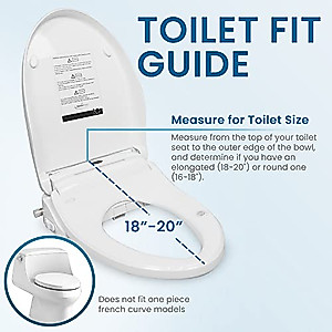 GenieBidet Electric Heated Smart Bidet -Unlimited Warm Water-Self Cleaning-Heated Seat-Elongated-Wireless Remote Control-Convenient Nightlight-Oscillating Wash. USA Customer Support/Service.