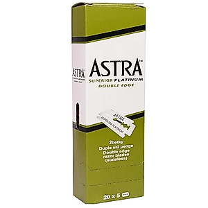 Astra Superior Premium Platinum Double Edge Safety Razor Blades, 5 Count (Pack of 3)