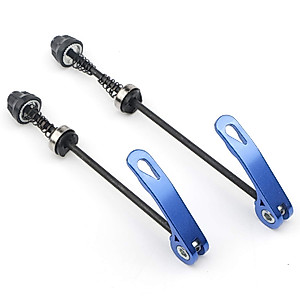 Ellbest 2 Pairs Blue Quick Release Bicycle Skewer Bicycle Hub Front & Rear Bicycle Axle Hollow Shaft Fit for Road Bike, Mountain Bike, MTB, BMX