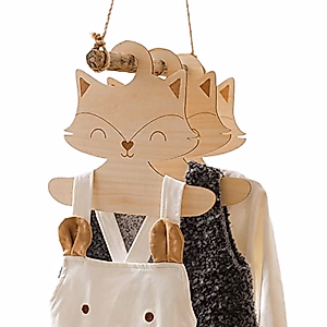 5/10pcs Wooden Cat Kitty Children's Room Baby Coat Kids Cute Hand Clothing for Rack Wood Shaped Hanger Clo Cloth Face Clothes Shirt Wooden Girls Hangers Dress Childrens