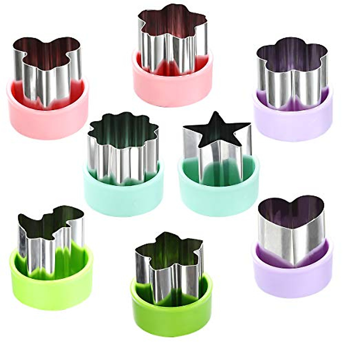 Magigift 1.5" Vegetable Cutter Shapes Set - Mini Cookie Cutters Fruit Cookie Pastry Stamps Mold for Kids Baking and Food Supplement Tools Accessories (8pack)