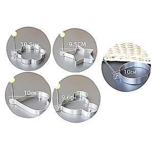 Stainless Steel Egg Molds, 5 Pack 3.5 Inch Different Shape Silver Egg Ring Molds for Cooking and Griddle of Egg, Flapjack, and Bread and Chocolate (5)