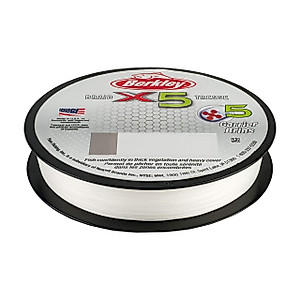 Berkley x5 Braid Superline, Crystal, 30-Pound Break Strength, 164yd Fishing Line, Suitable for Freshwater and Saltwater Environments, Low-Vis Green