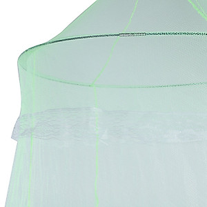 Bed Netting Elegant Ruffle Lace Bed Canopy for Little Princess Baby Children (Green)