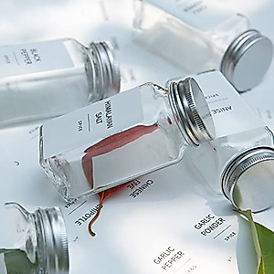 v2croft Spice Jar Labels,140 pcs Minimalist Preprinted White Sticker Black Text, Farmhouse Modern Waterproof Label Organization for Glass Bottles Containers, Herb Seasoning, Kitchen Pantry