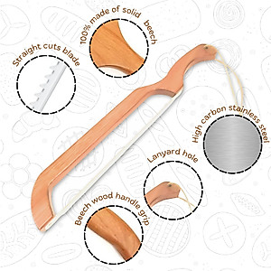 Bread Knife, Bread Bowl Knife - Premium Stainless Steel 15.7" Serrated Bread Knife for Homemade Bread - Suitable for Sourdough Bread, Bagels