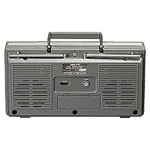 New Wave Toys M90 Micro Blaster Replica Boombox Portable Wireless Bluetooth Speaker with 40 Inch Silver Necklace Chain, Dual 6W Micro Speakers, 20 Hour Playtime